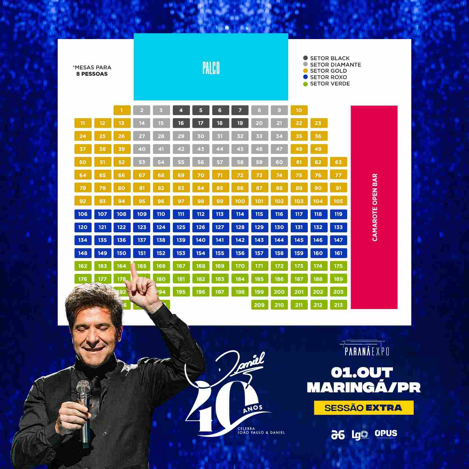 Daniel 40 anos - Maringá - Data Extra - Guiche Web